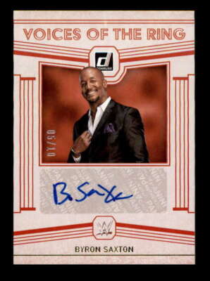BYRON SAXTON 2023 DONRUSS WWE VOICES OF THE RING GOLD AUTOGRAPH AUTO ...