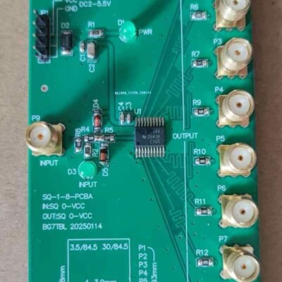 SQ-1-8-PCBA 8-Channel Square Wave Splitter 2.5-5.5V with SMA Female ...