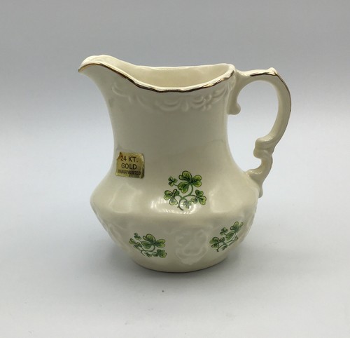 Erin China Carrigaline Shamrock 24KT Handpainted Creamer Pitcher | eBay