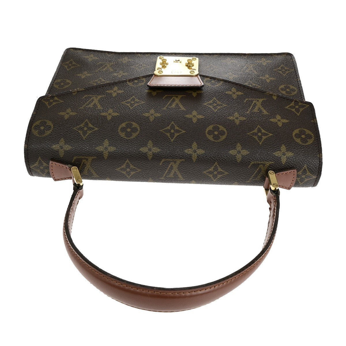 LOUIS VUITTON Concorde Hand Bag Monogram Leather Brown France M51190 ...