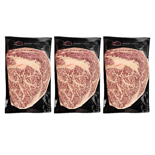 3 x 16oz portion Grade A5 Japanese Wagyu Beef, Ribeye Flavor Steak ...