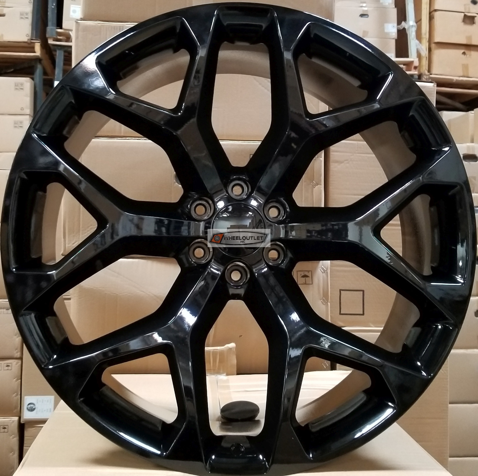 26 GMC Replica Snowflake Wheels Black Rims Yukon Sierra Tahoe Silverado ...