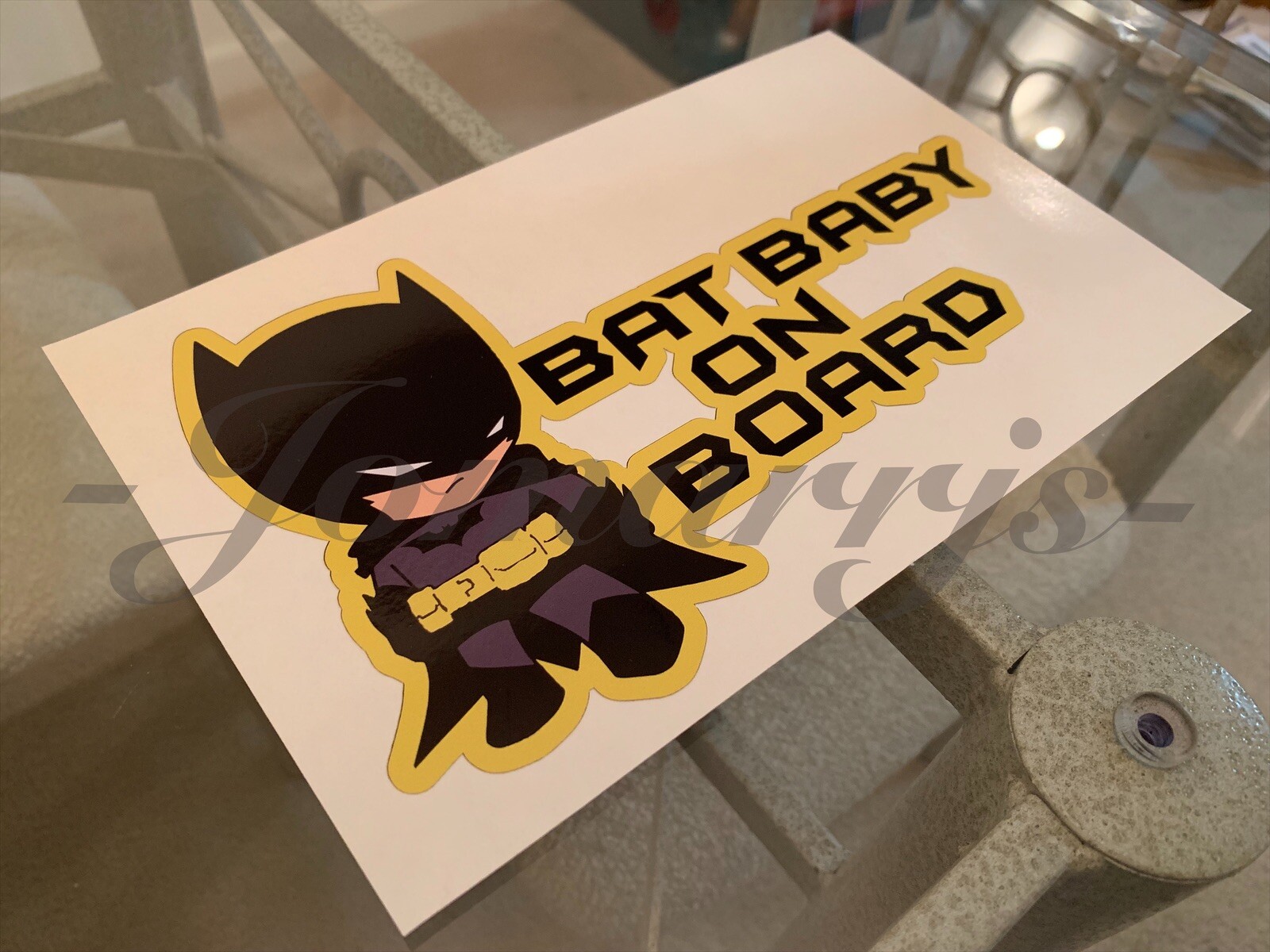 Custom Bat Baby or Bat Kid on Board Vinyl Sticker Decal Cute Batman dc ...