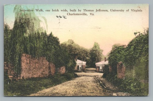 Serpentine Walk UVA Charlottesville Virginia~Hand Colored University of ...