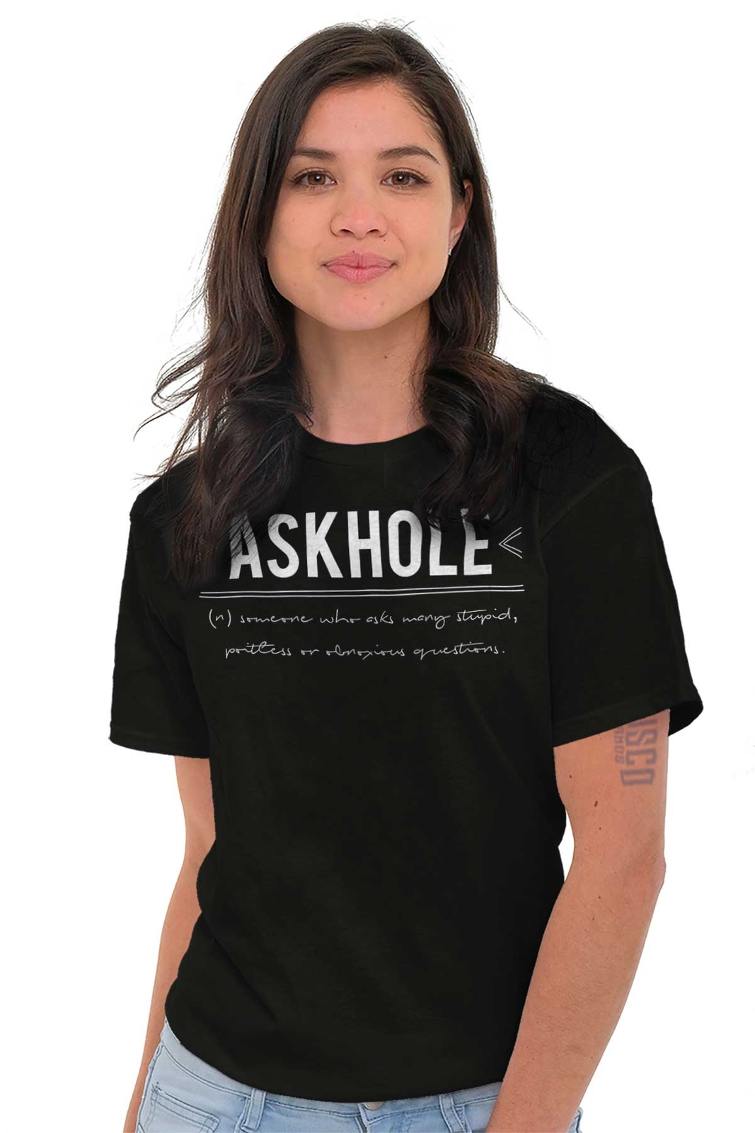 Askhole Definition Funny Rude Sarcastic Gift Crewneck T Shirt Tee Men ...