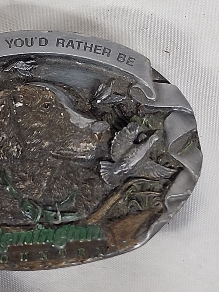 Vintage 1970s Remington COUNTRY Pewter Buckle - “IT'S WHERE YOU'D ...