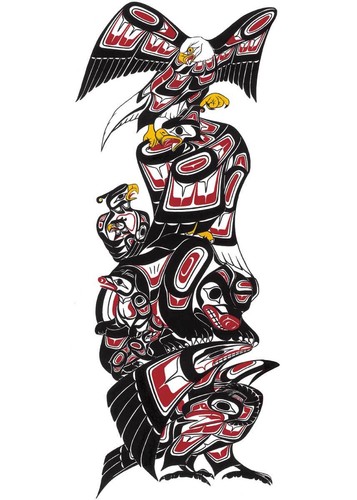 Family Totem Richard Shorty Art Card Tuchone Yukon Native | eBay
