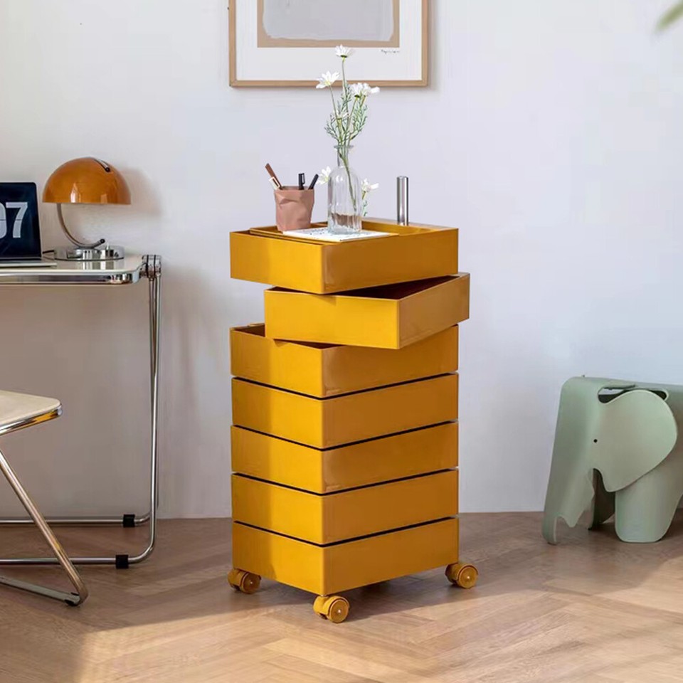 7 Drawers 360° Movable Rotating Storage Side End Coffee Table Sofa ...