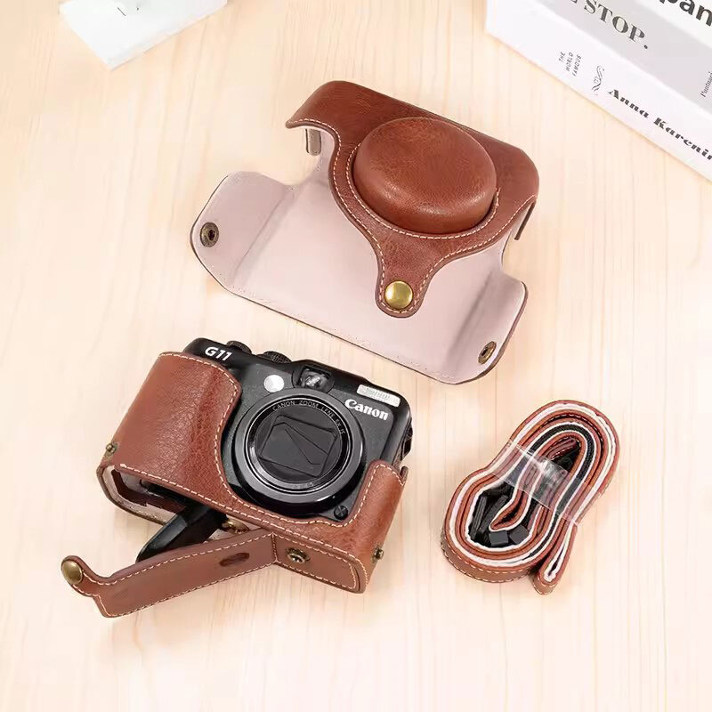 Leather Camera Case Bag for Canon G10 G11 G12 with Beautiful Grain 👍 | eBay
