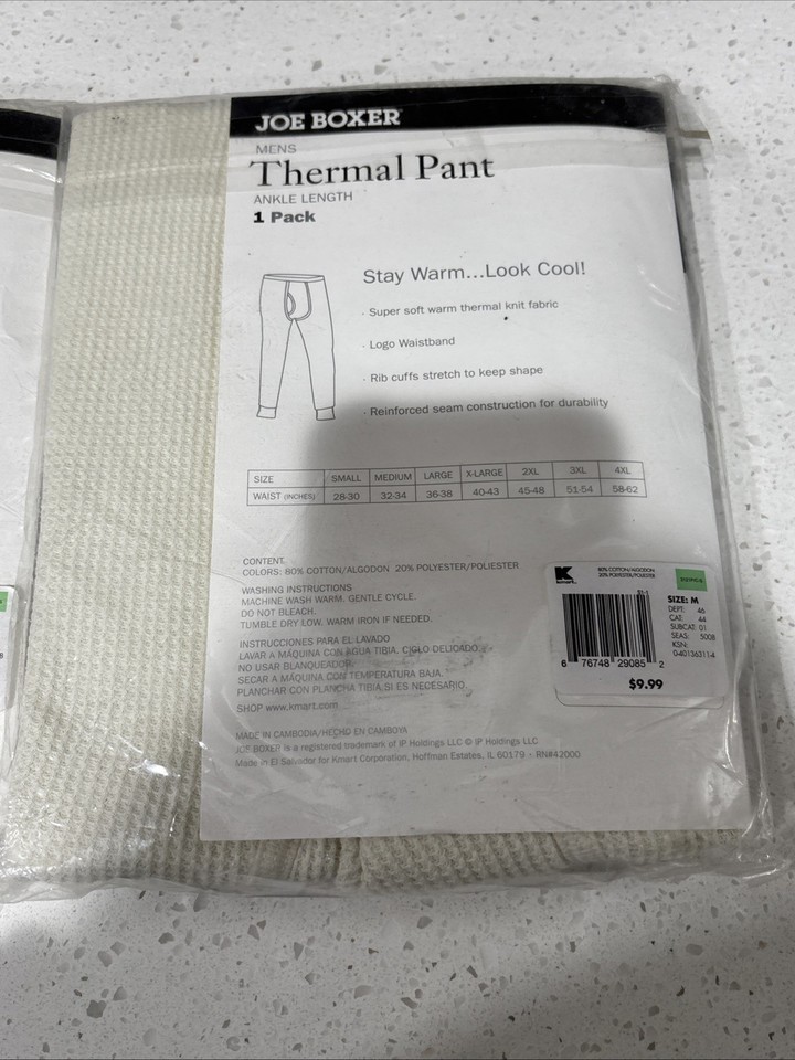 Vintage Joe Boxer Thermal Pant Ankle Length Men's Size M NOS x2 | eBay