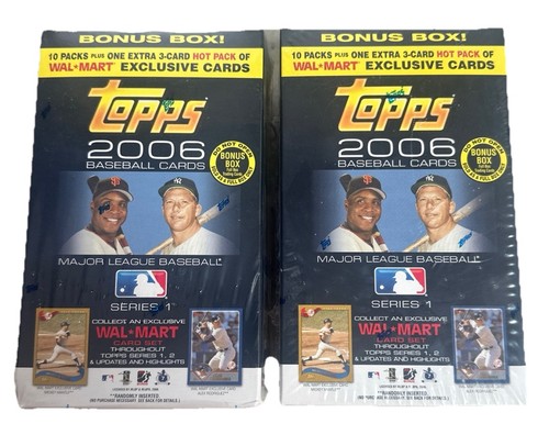 2006 Topps Baseball Series 1 WalMart Box 10 Packs Plus Hot Pack LOT OF ...