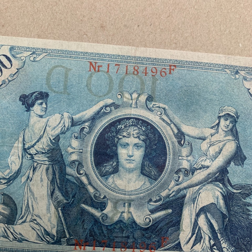 WW1 Era GERMANY 100 MARK REICHSBANKNOTE BANKNOTE WWI BERLIN RED SEAL ...