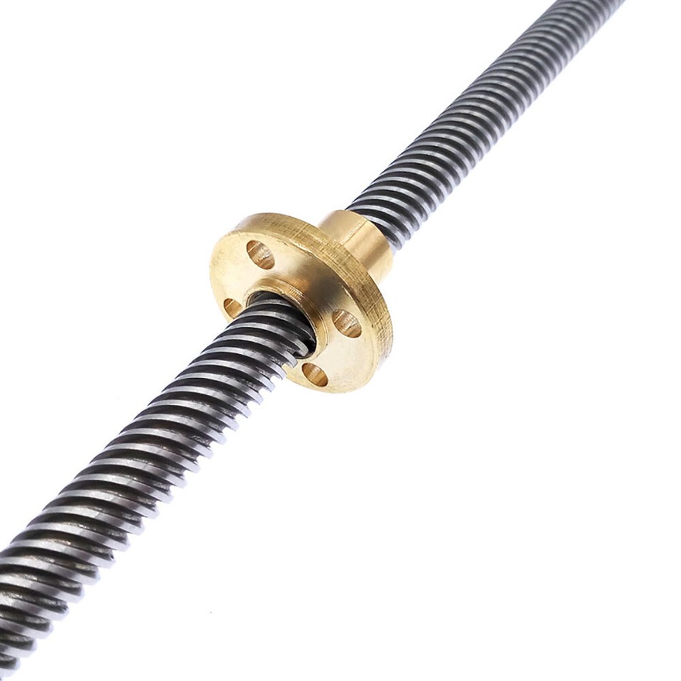 T8 Lead Screw Trapezoidal Rod Thread 100mm-1200mm Length + Nut For 3D ...