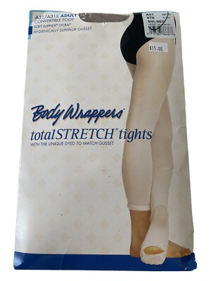 Body Wrappers Adult Convertible Foot Total Stretch Tights Dance Small ...