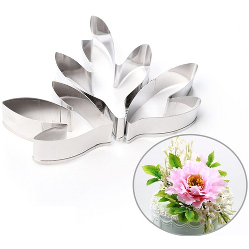 Fondant Cake Decoration Stainless Steel Tools Peony Flower Leaves ...