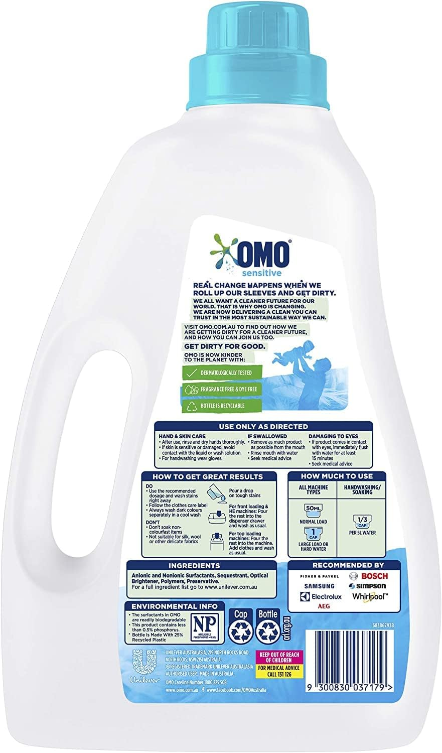 Sensitive Laundry Bundle 1 x 2L Omo Sensitive Laundry Liquid + 1 x ...
