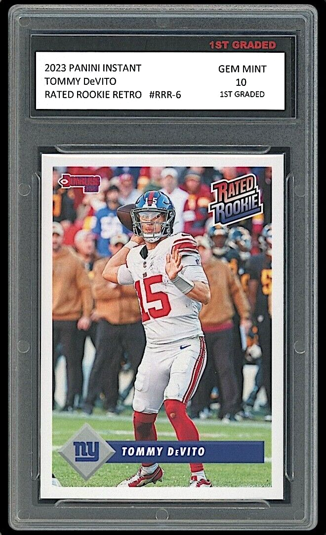 Tommy DeVito 2023 Panini Instant 1st Graded 10 Rated Retro Rookie Card ...