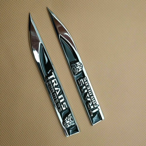 NEW 2X Car Emblem Metal Black Transformers Autobot blade Fender Badge ...
