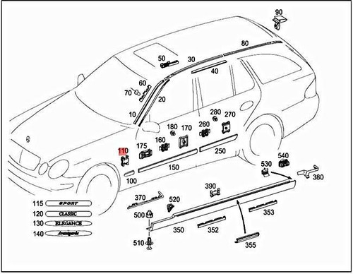 Genuine MERCEDES BBDC S211 W211 Profile fastener 0009970333 | eBay