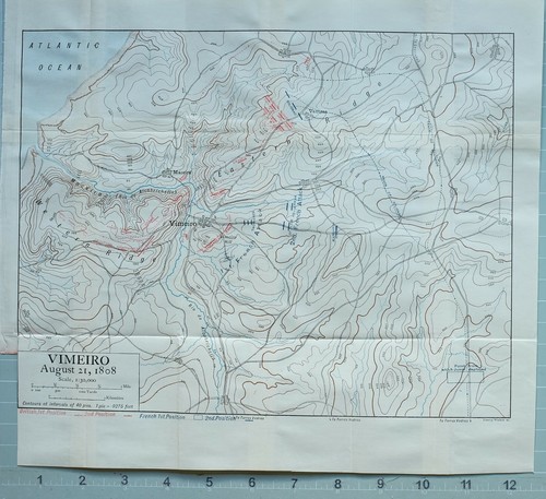MAP/BATTLE PLAN VIMEIRO AUGUST 21 1808 ACLAND FERGUSON GRANT MACEIRA ...