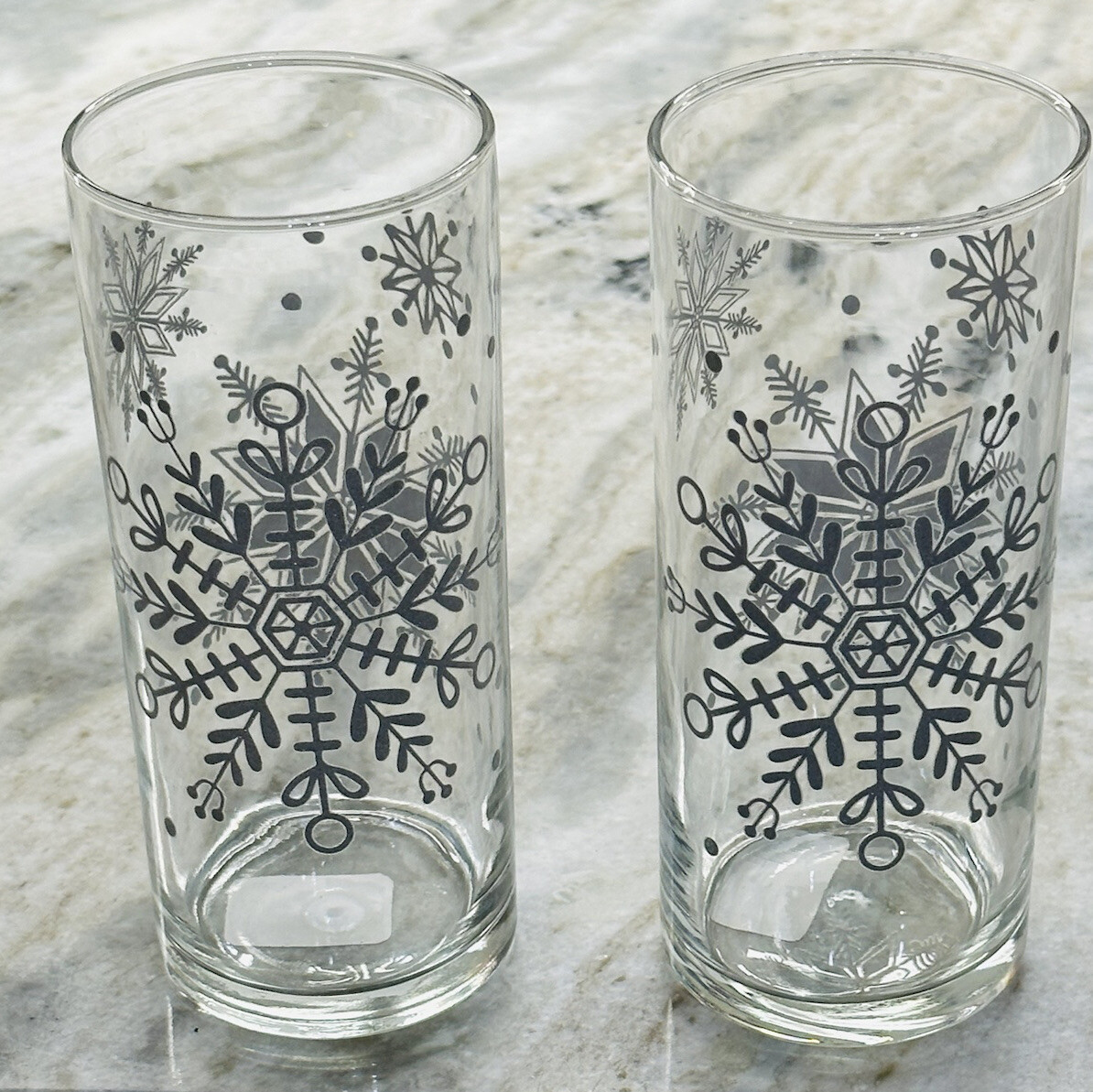 Cristar Lexington Christmas Cooler Glasses 2 16.5 oz Deco Glittering ...