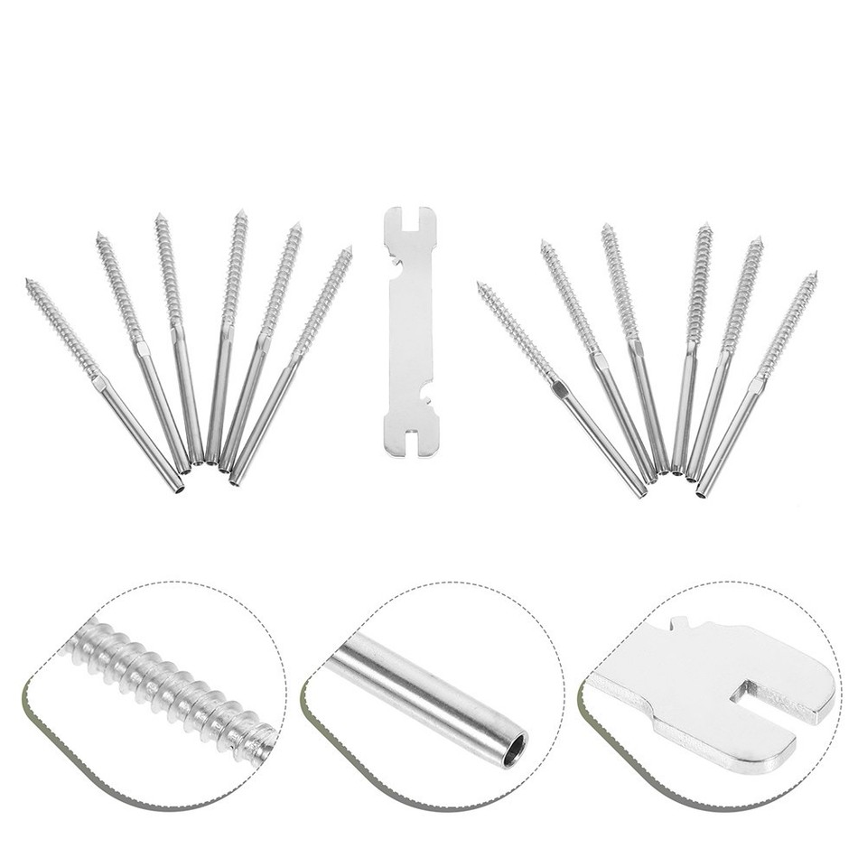 1 Set Stainless Steel Cable Railing Kit Cable Railing System Swage Lag ...