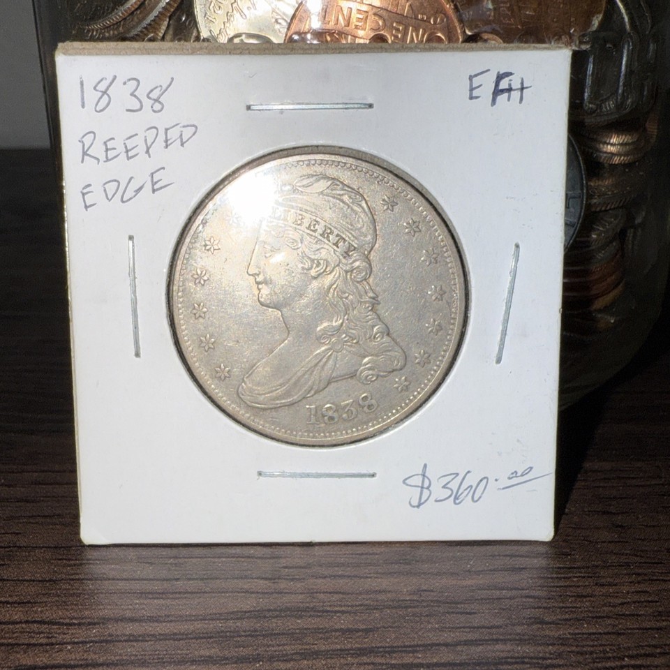 1838 Reeded Edge Half Dollar Nice Original Sharp EF-AU | eBay