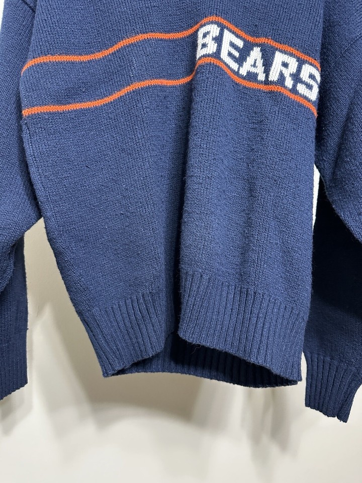 Vintage 80s Cliff Engle NFL Chicago Bears Wool Sweater M Mike Ditka Pro ...