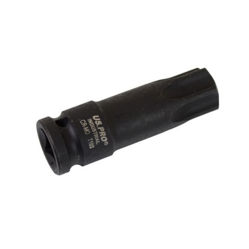 T100 TORX BIT IMPACT SOCKET Tamperproof Hole 1/2" Drive Length 78mm US ...