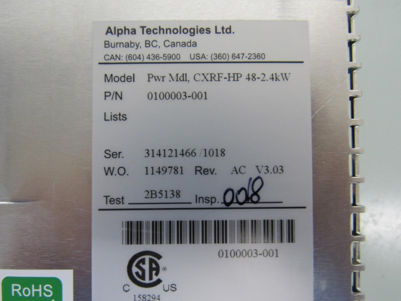 CORDEX POWER MODULE RECTIFIER Model: Pwr Mdl, CXRF-HP 48-2.4kW | eBay