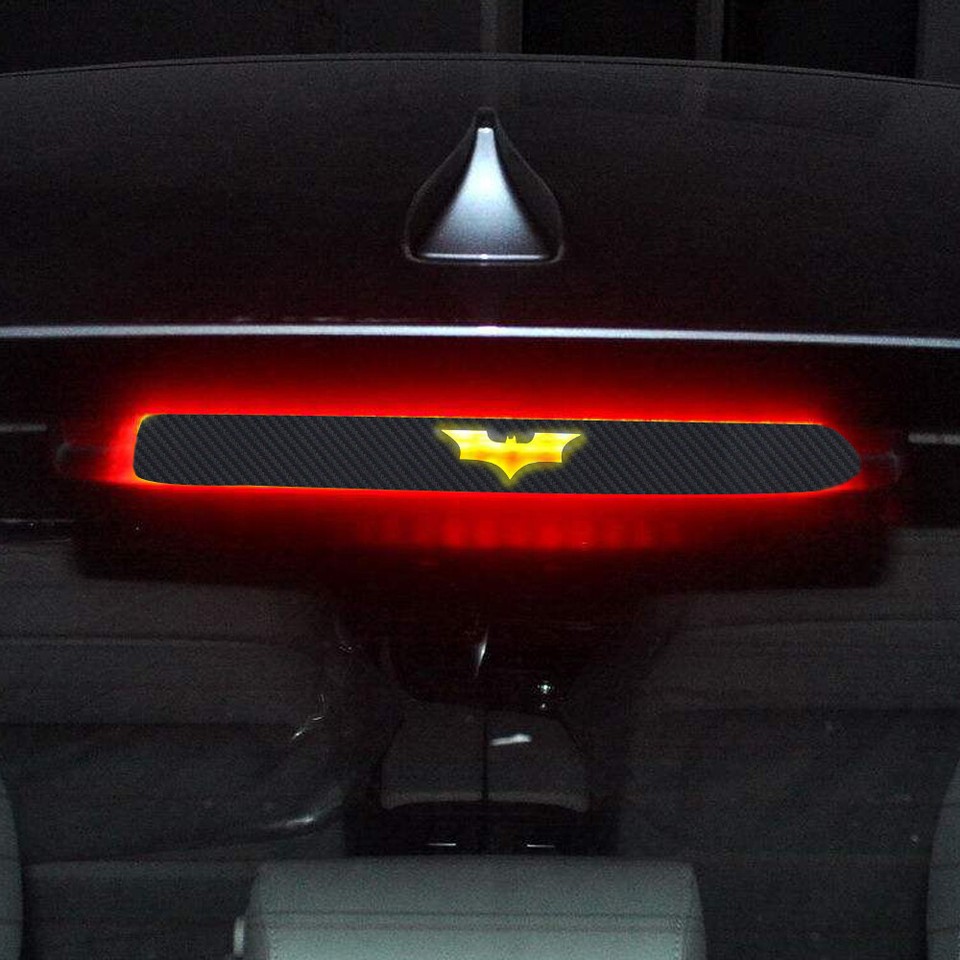 3Pcs 3D Batman Carbon Fiber Sticker Brake Tail Light Decal Car ...