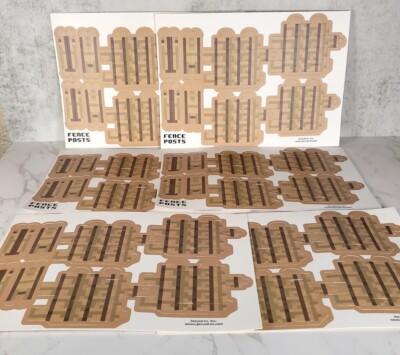 Minecraft Papercraft Utility Fence Post Sheet (6) Bundle | eBay