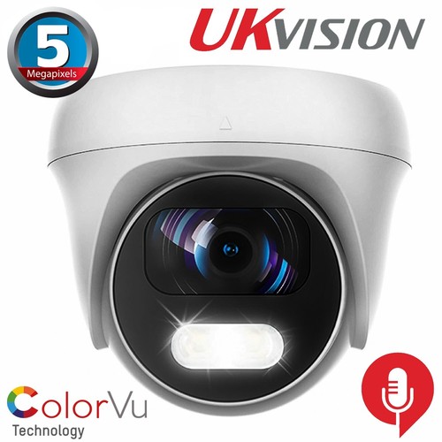 UKVISION 5MP CCTV Full night Vision HD built in mic Turret CCTV Camera ...