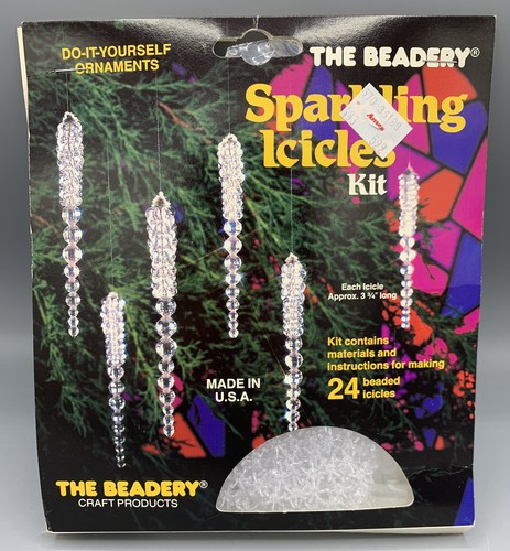 The Beadery Sparkling Icicles Kit 1988 Makes 24 Christmas Ornaments | eBay