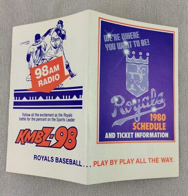 1980 Kansas City Royals Baseball Pocket Schedule - KMBZ-98AM Radio | eBay