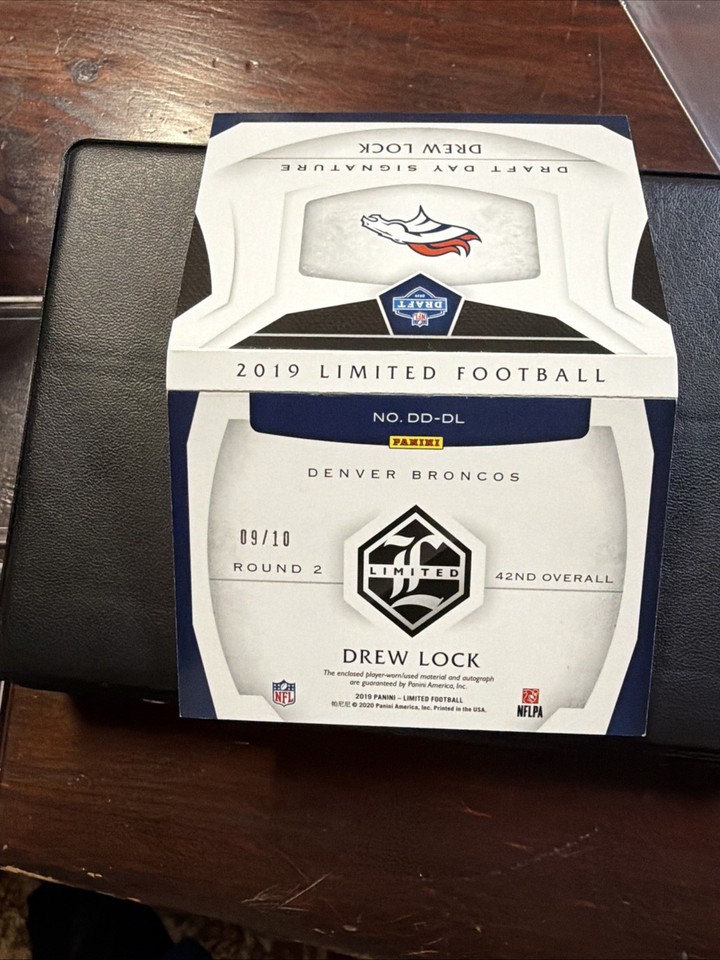 2019 Limited - Drew Lock Draft Day Signatures Booklet Shadow Box Auto 1 ...