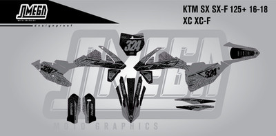 Black Expansion Factory Decal Graphic Sticker kit for KTM SXSX-F 125 ...