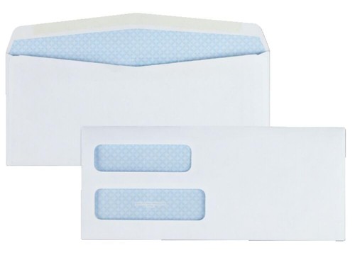 #10 Double Window Envelope, Regular Gum, 500 Envelopes (24550), White ...