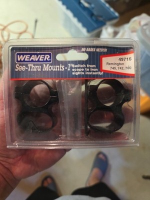 Remington 740 742 760 Weaver 1" See Thru Scope Mounts Scope To Iron ...