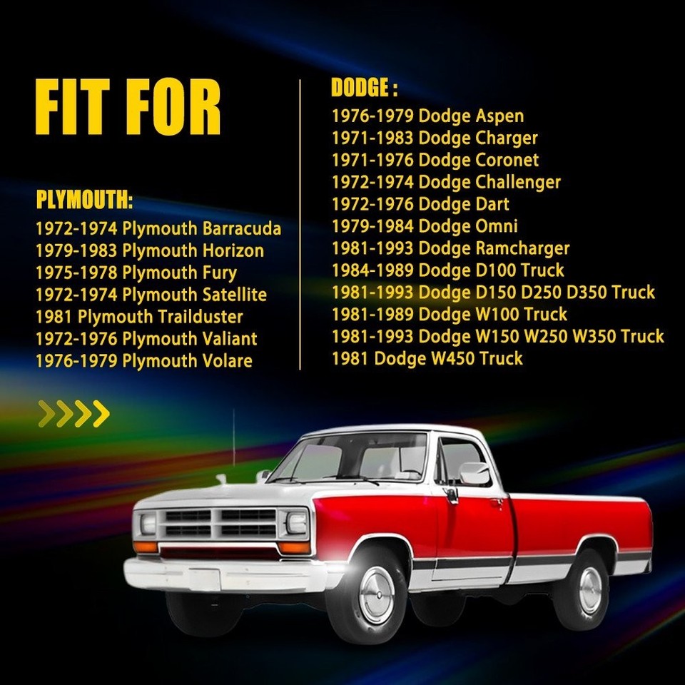 2x Front/Rear White LED Bumper Side Marker Light For 71-83 Dodge ...