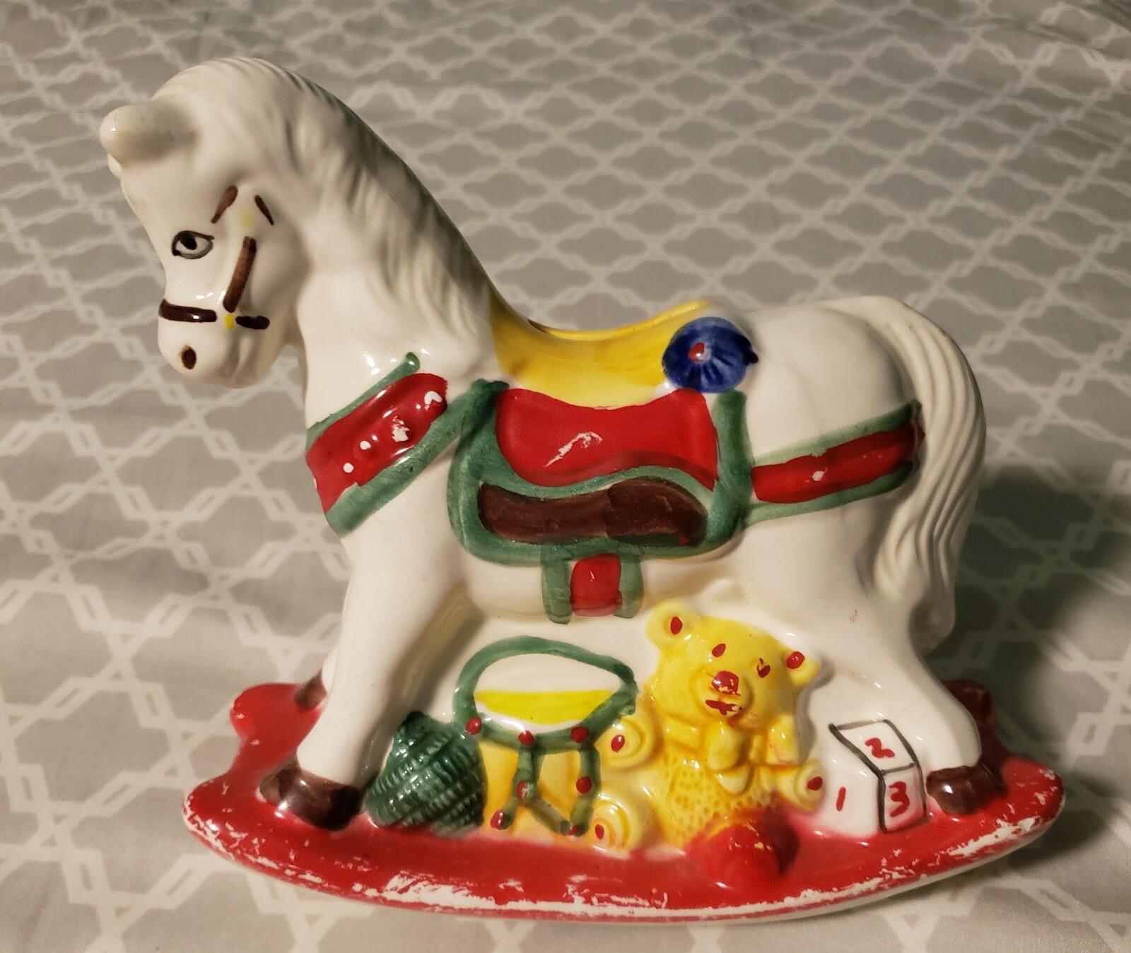 Vintage 7” Ceramic Rocking Horse Coin Bank Holiday Christmas Decor | eBay