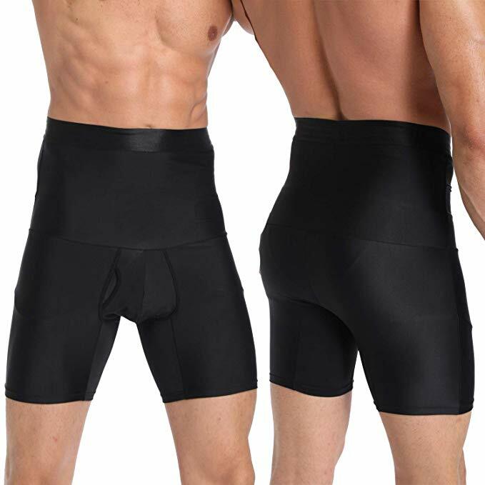 Men Compression High Waist Slimming Boxer Shorts Tummy Body Shaper ...