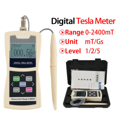 Digital Tesla Meter Gaussmeter Magnetic Field Flux Tester with Accuracy ...