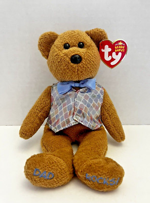 RETIRED TY Beanie Baby - DAD 2006 Bear - "Dad Rocks" | eBay