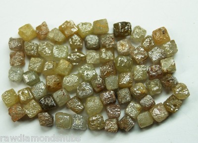 2.0 cts 3-4mm Natural Congo cubes Raw diamonds, Fancy Color Rough Cube ...