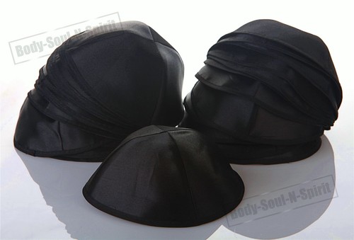 25 Black Satin Kippah Yarmulke Tribal Jewish Yamaka Kippa Hat Covering ...