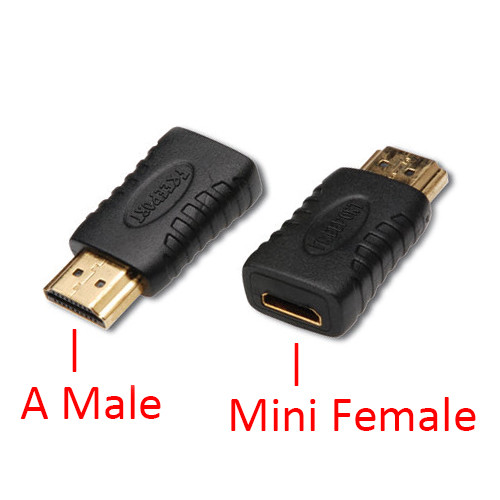 HDMI Type A Male to Mini HDMI Type C Female Adapter Converter 1080p ...