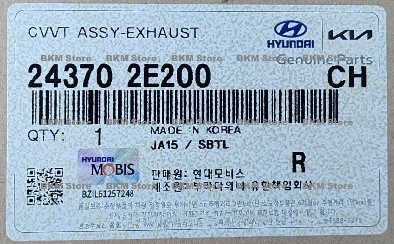 Genuine 243702E200 Exhaust CVVT Assy for Tucson, Elantra, Soul, Forte ...