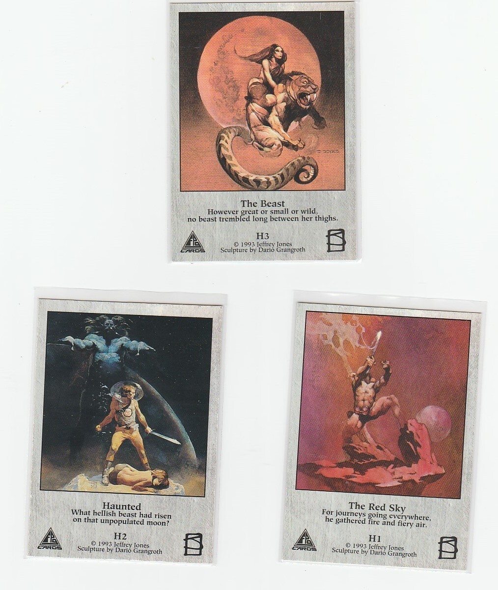 JEFFREY JONES FANTASY ART CARDS COMPLETE SET (3) 1993 HOLOGRAMS SP ...