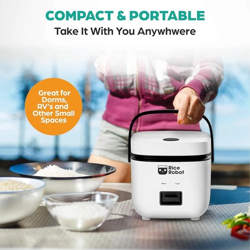 Rice Robot Cooker 4.5 Cups Cooked Electric Mini Rice Maker Pot Small 1. ...